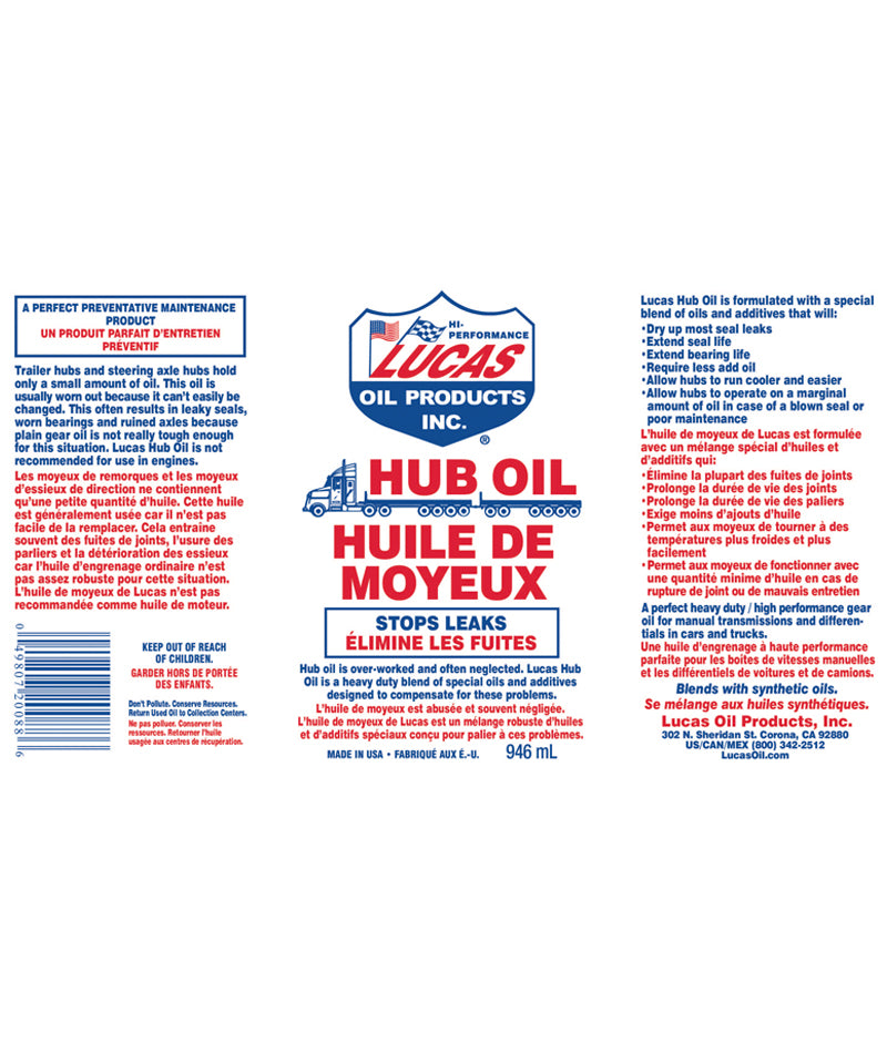 Lucas Oil HUB OIL (STOP LEAK) #20088 – Capital Trailer